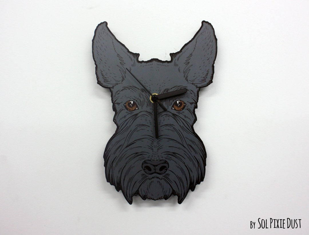Schnauzer Dog Face Wall Clock - Etsy