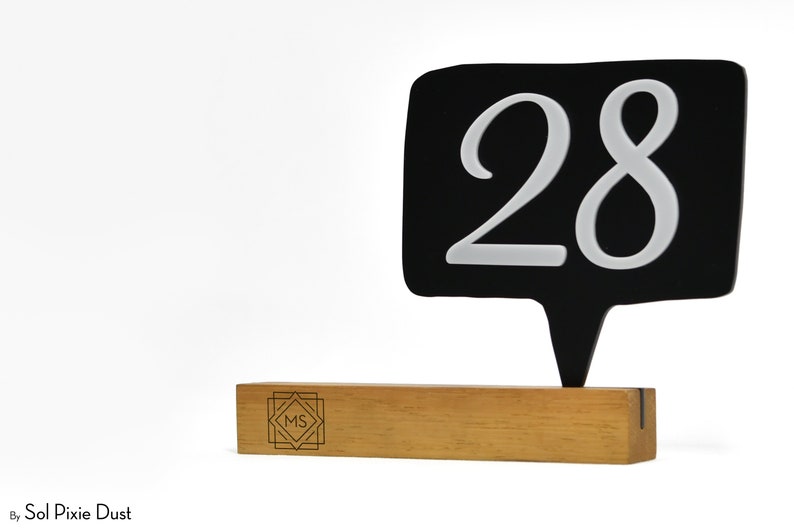 Modern Table Numbers Sign Personalized Engraving Wooden - Etsy