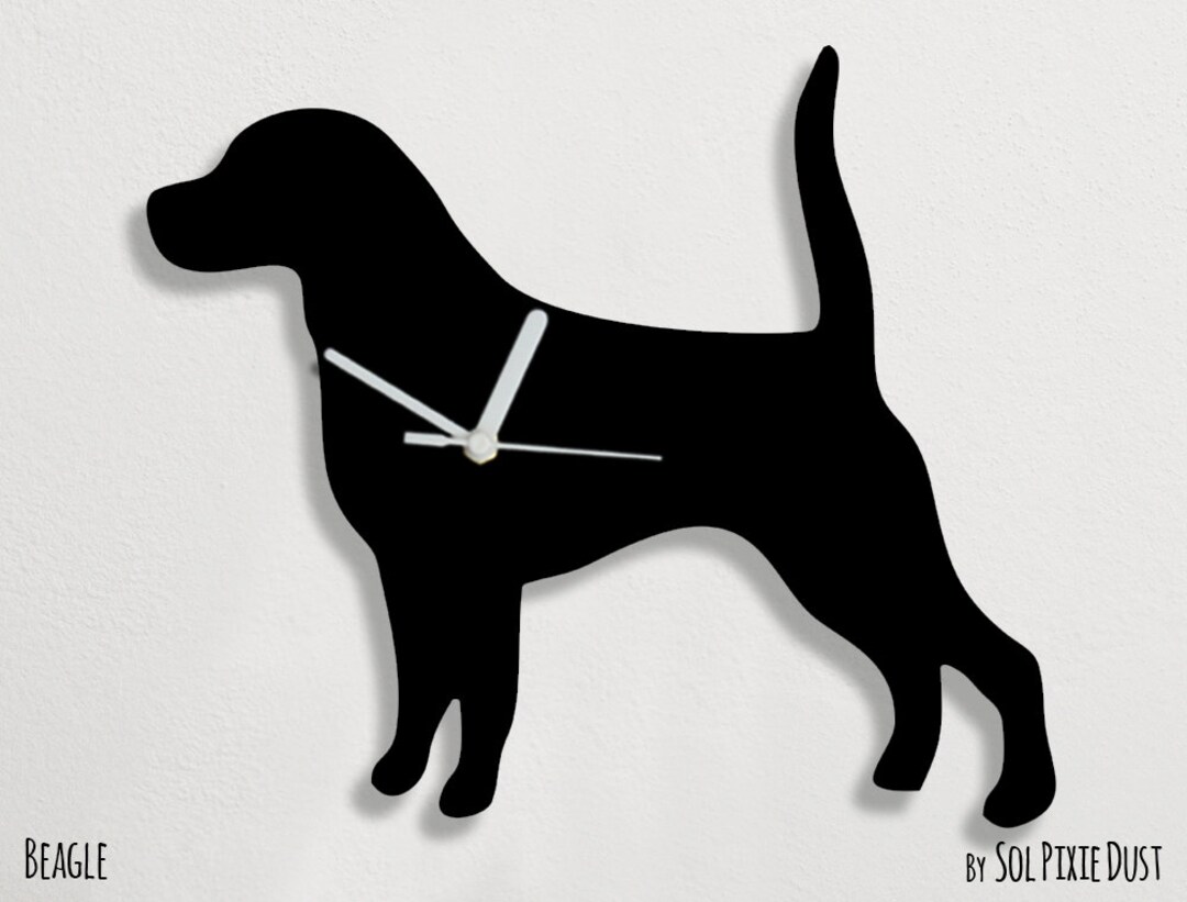 Beagle Dog 2 - Wall Clock Silhouette - Etsy