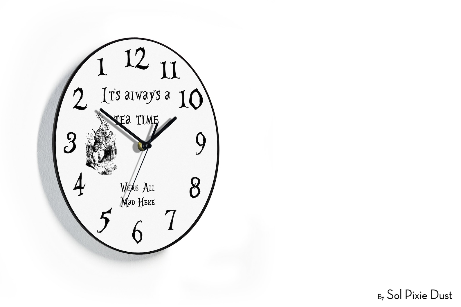 Reverse Wall Clock - It's Always a Tea Time - Mad Hatter - White Rabbit ...