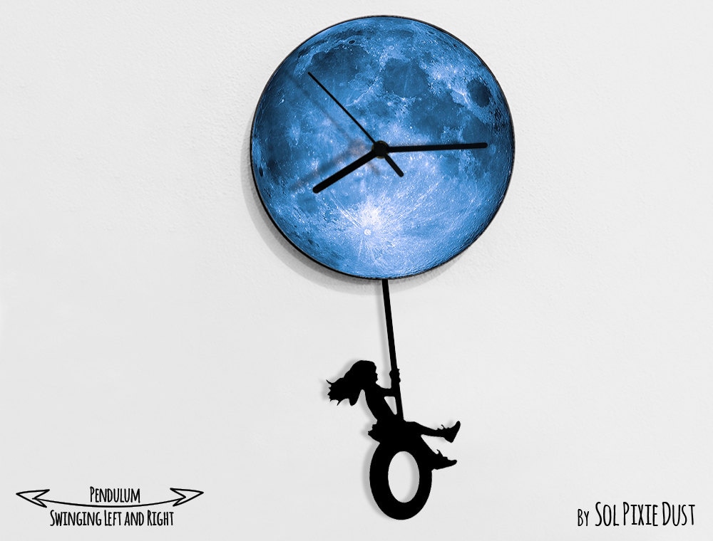 Girl Swinging on Tire - Pendulum Wall Clock - Etsy