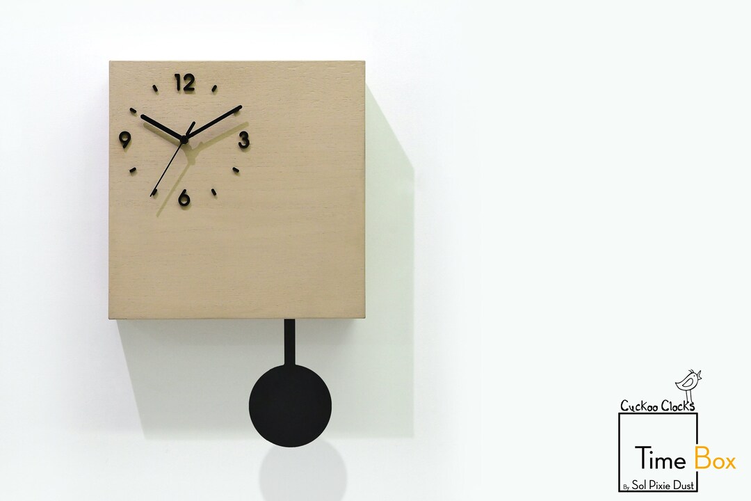 Wooden Time Box Clock - Secret Compartment - Cappuccino Chalk ...