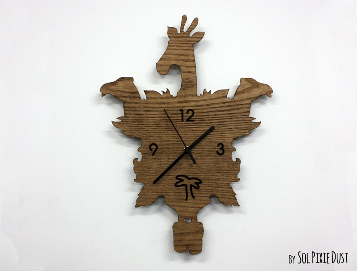 Girrafe and Camel Modern Cuckoo Clock Wooden Wall Clock | Etsy