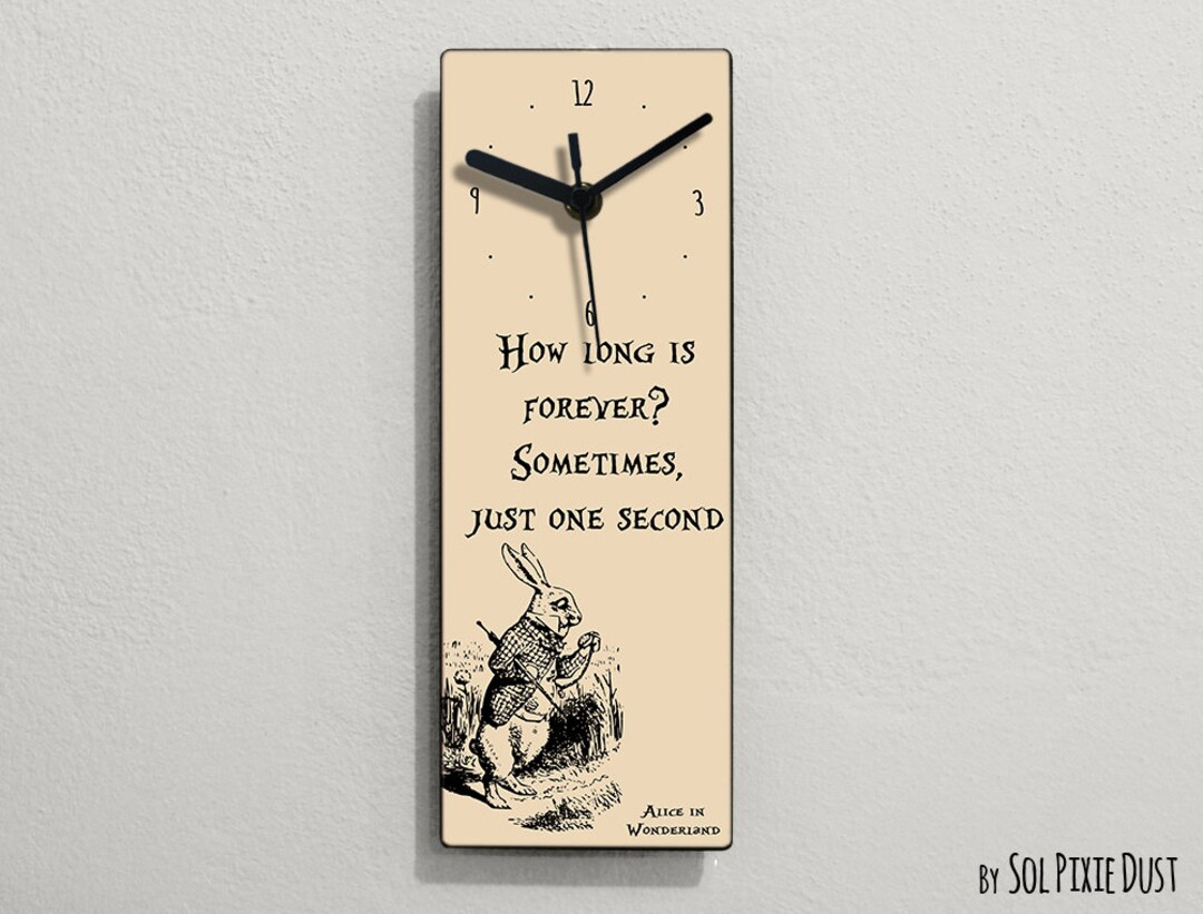 Alice Clock - Wonderland - How Long is Forever ? .. - Wall Clock - Etsy