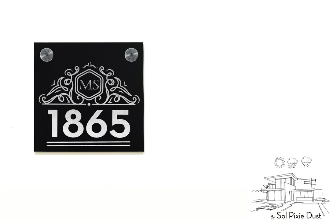 Modern House Sign Small Square With Black Aluminum ACP and - Etsy