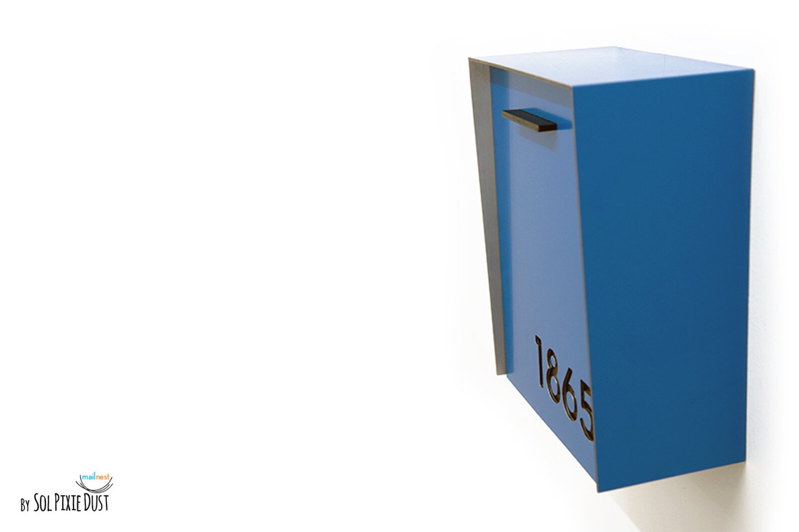 Mailbox With Blue Aluminum Face and Body and Black Acrylic - Etsy