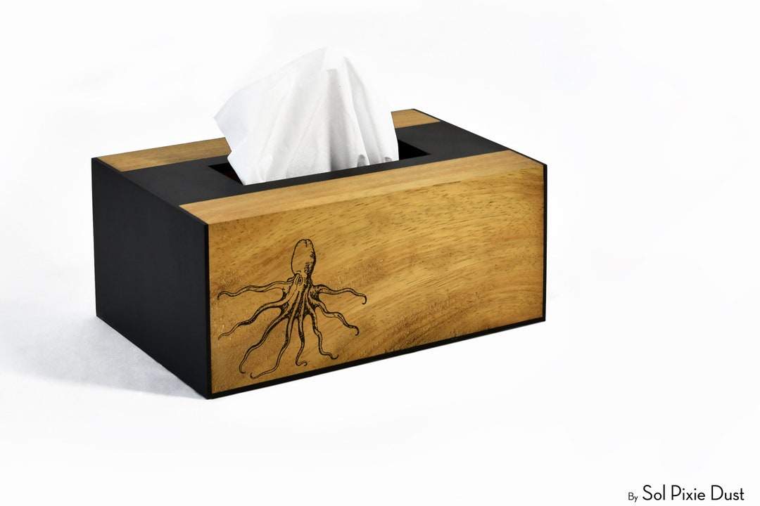 Tissue Box Cover - Rectangular Holder - Wooden Engraved Box ...