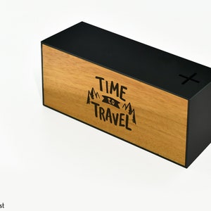 Wooden Money Box - Personalized Money Bank - Travel Fund Box - Piggy ...