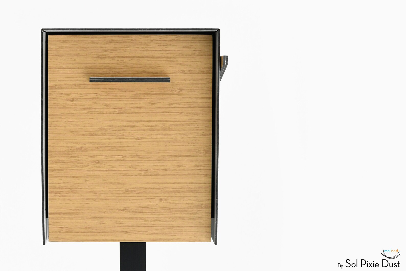 Contemporary Post Mounted Mailbox, Aluminum Black Body and Aluminum ...
