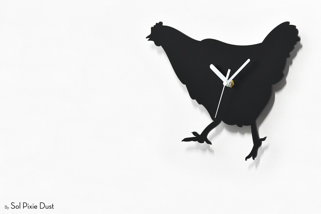 Chicken Silhouette Wall Clock - Hen Clock - Farmhouse Decor - Chicken ...