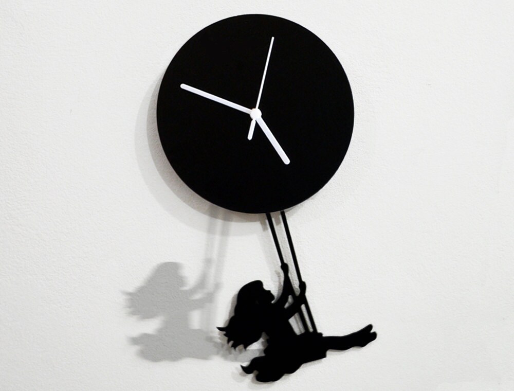 Swinging Girl - Wall Clock With Pendulum - Wall Clock Unique - Wall ...