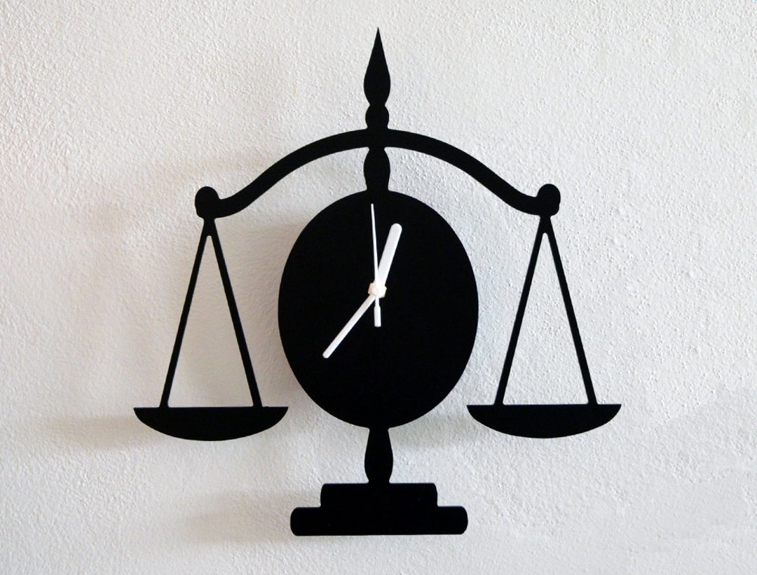 Libra Law Silhouette - Wall Clock - Etsy