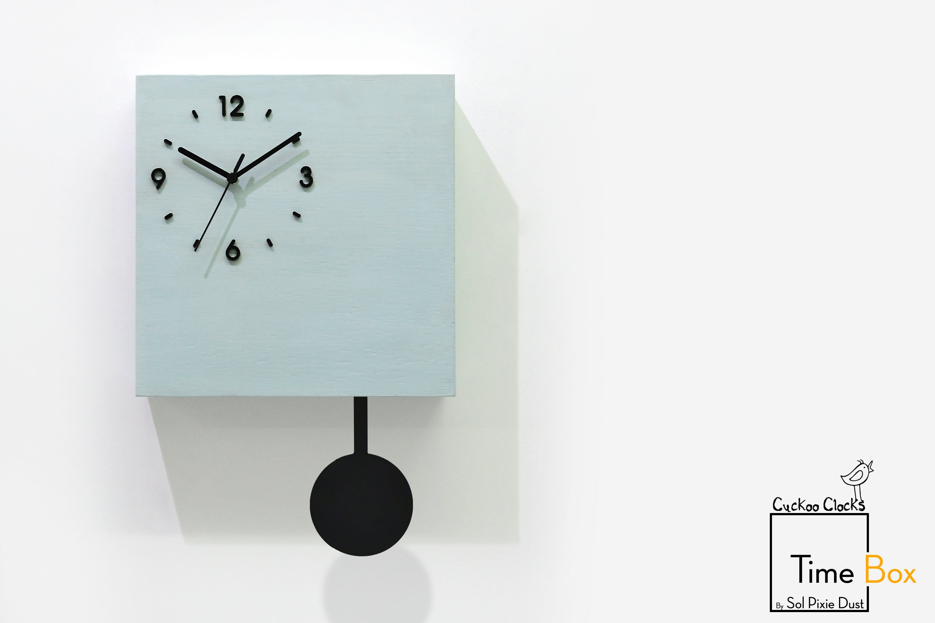 Wooden Time Box Clock - Duck Egg Chalk Irish Mastiff Hound Dog ...