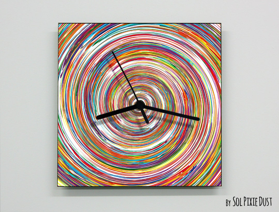 Colorful Round Abstract Seamless Pattern Wall Clock - Etsy