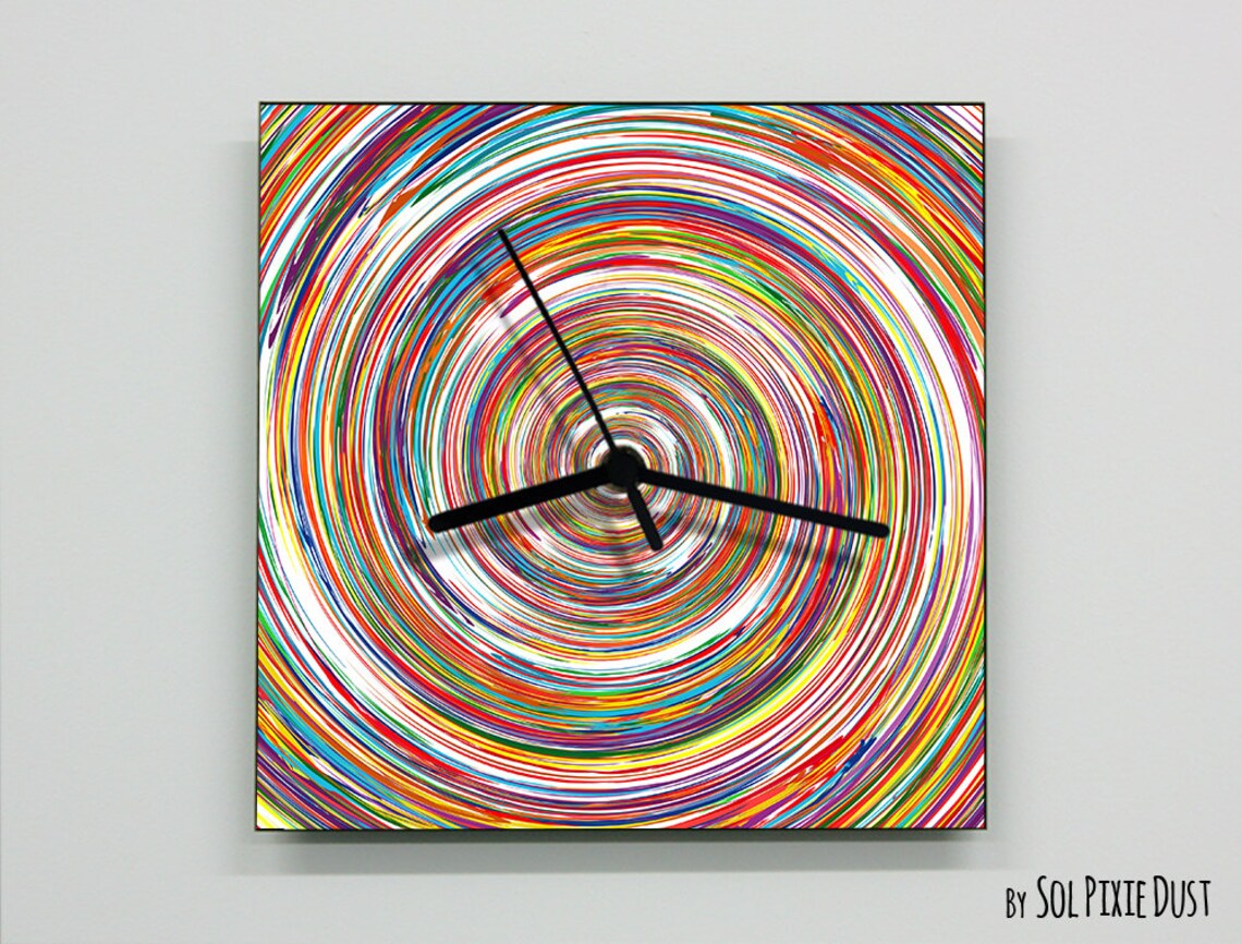 Colorful Round Abstract Seamless Pattern Wall Clock - Etsy