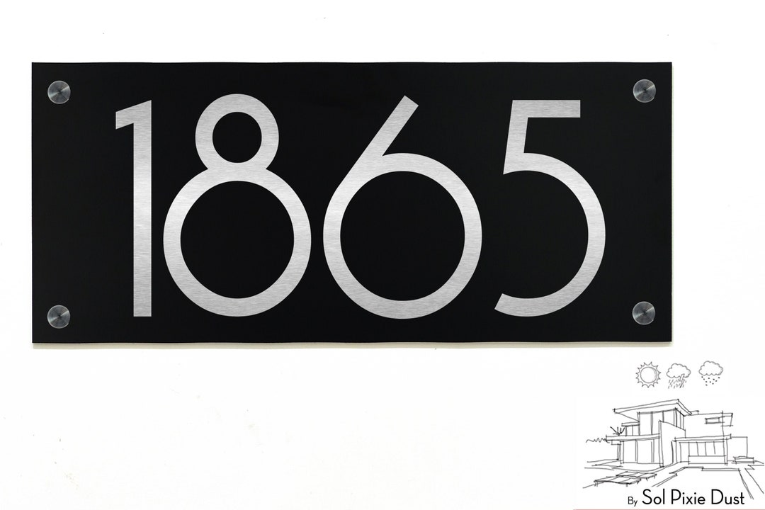 Modern House Sign With Black Aluminum (ACP) and Silver Fiber Laser ...