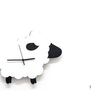 Black Sheep Wooden and Acrylic Wall Clock Kids Nursery Room - Etsy