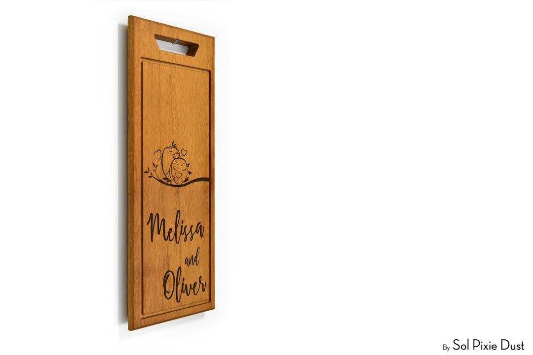 Rectangular Wooden Chopping Board With Handle - Iroko (african Teak ...