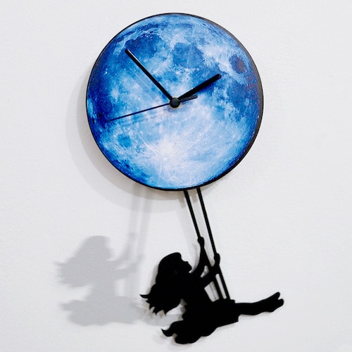 Swinging Girl Wall Clock With Pendulum Wall Clock Unique - Etsy