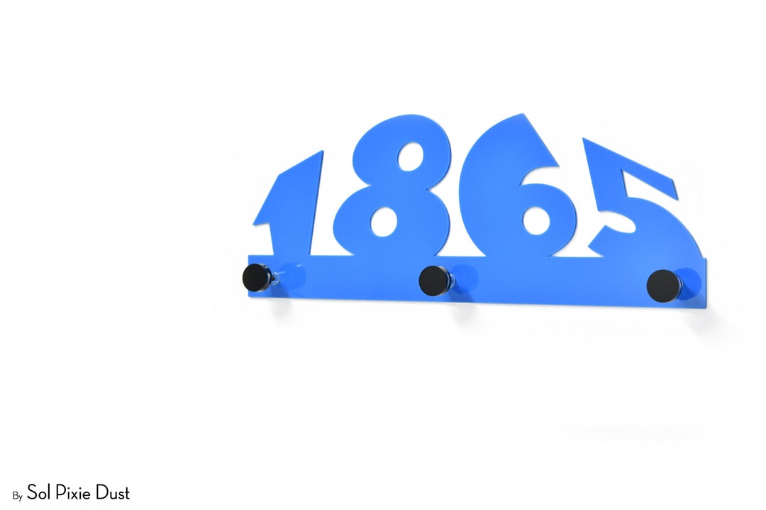 Modern Wall Hook - Blue - Custom Number Hooks - Alphabet Hook - Letter ...