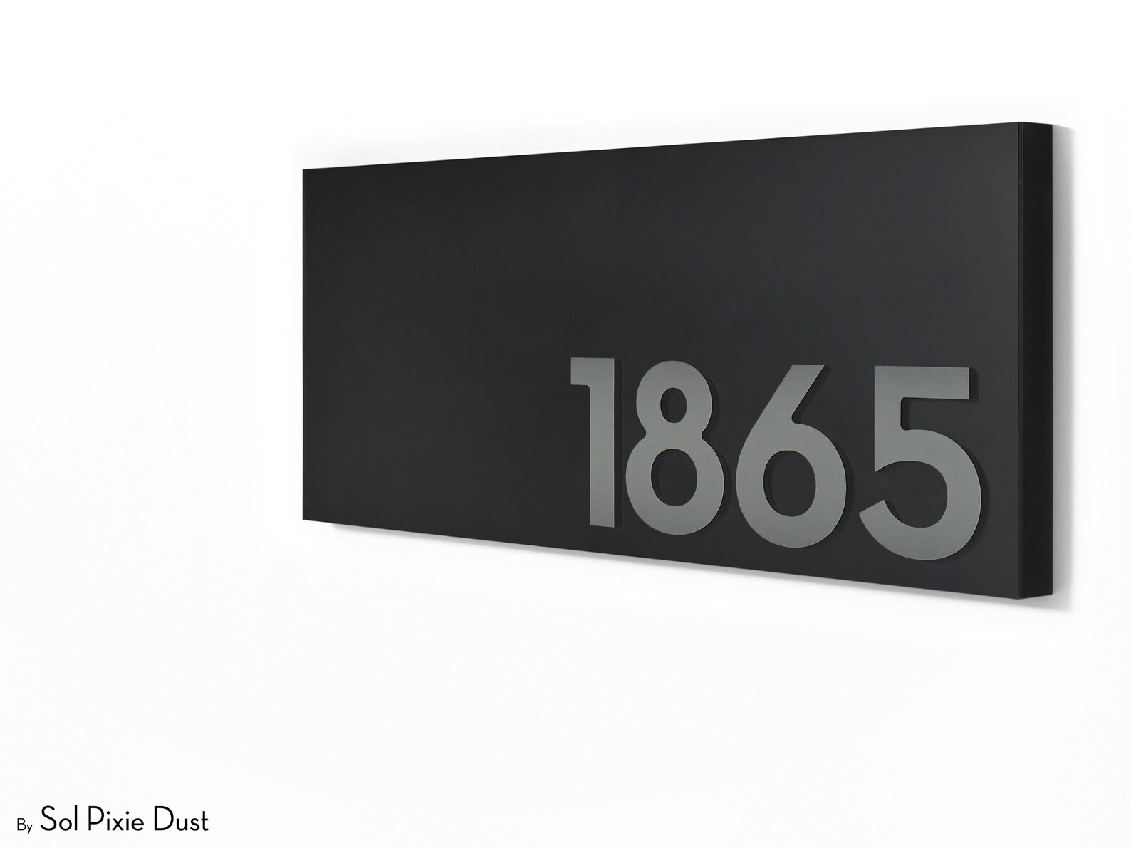 Large Modern House Numbers - Aluminum Hollow Bar Rectangle - Black With ...