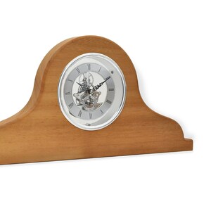 Wooden Mantel Clock - Shelf Clock - Skeleton Clock Face - Solid Iroko ...