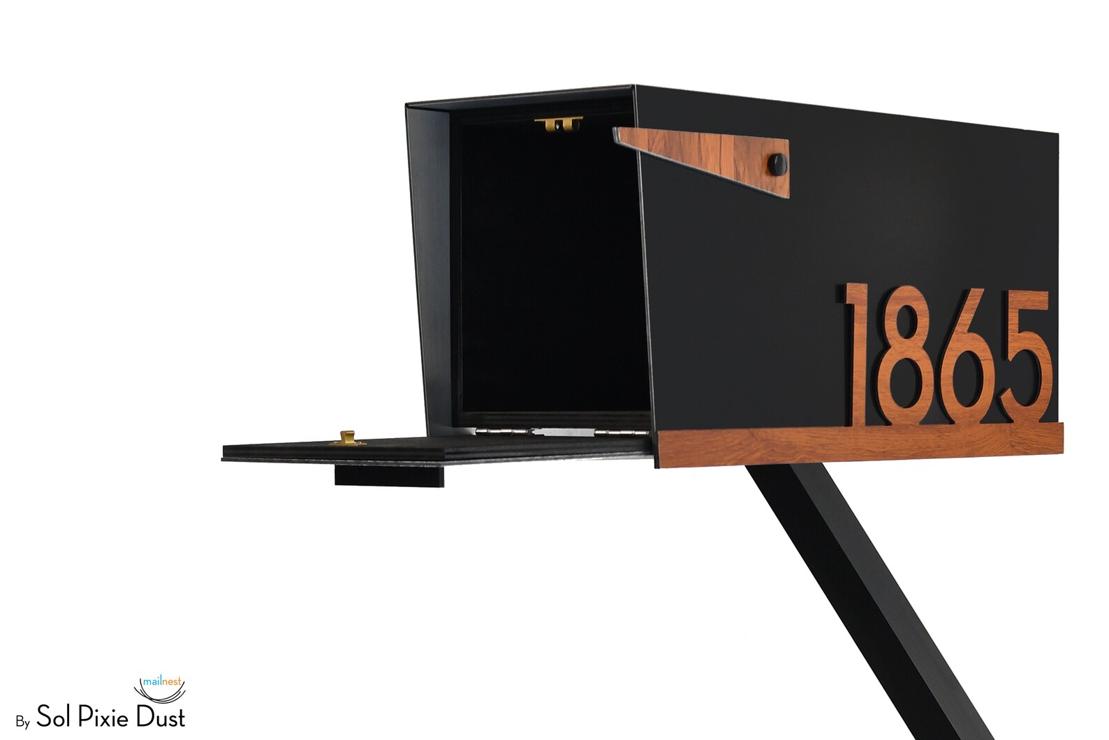 Contemporary Post Mounted Mailbox Aluminum Black Body With - Etsy