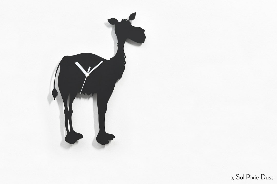 Camel Silhouette Wall Clock - Cartoon Camel Decor - Safari Nursery Room ...