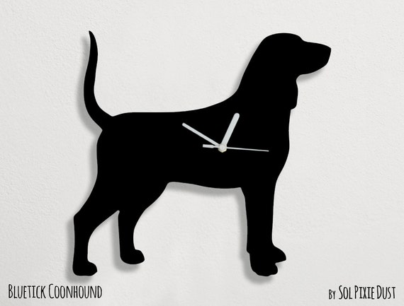 Bluetick Coonhound Dog Wall Clock Silhouette | Etsy