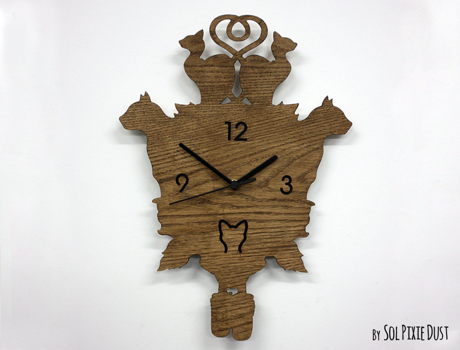Cats Modern Cuckoo Clock Wooden Wall Clock - Etsy
