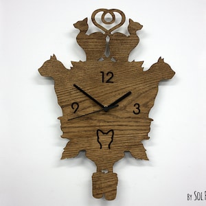 Cats Modern Cuckoo Clock - Wooden Wall Clock - Etsy