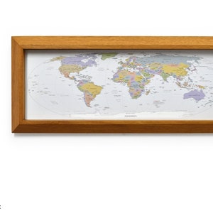 World Map in Wooden Frame - Modern Wooden Frame Made With African Teak ...