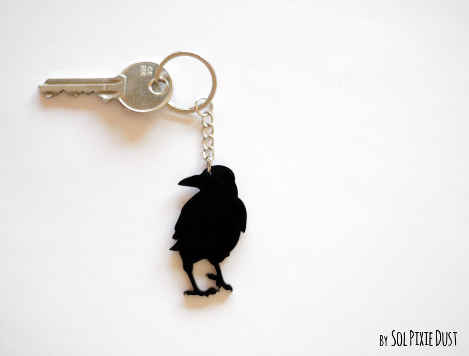 Keychain Crow Corvus Silhouette - Etsy