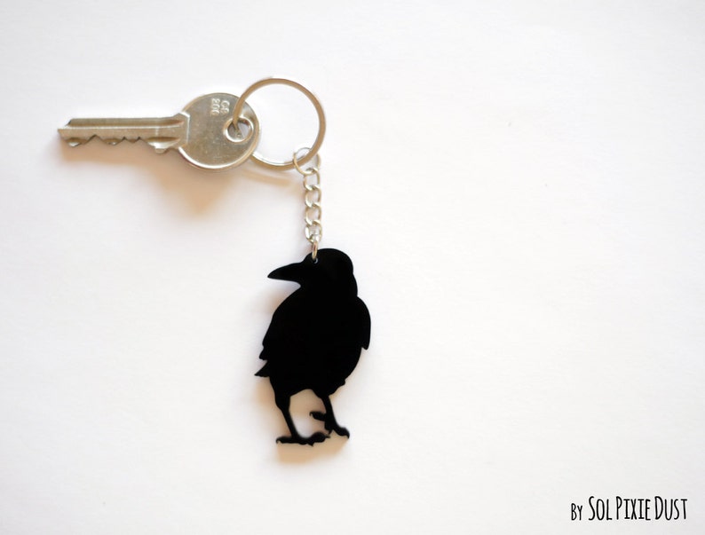 Keychain - Crow Corvus Silhouette - Etsy