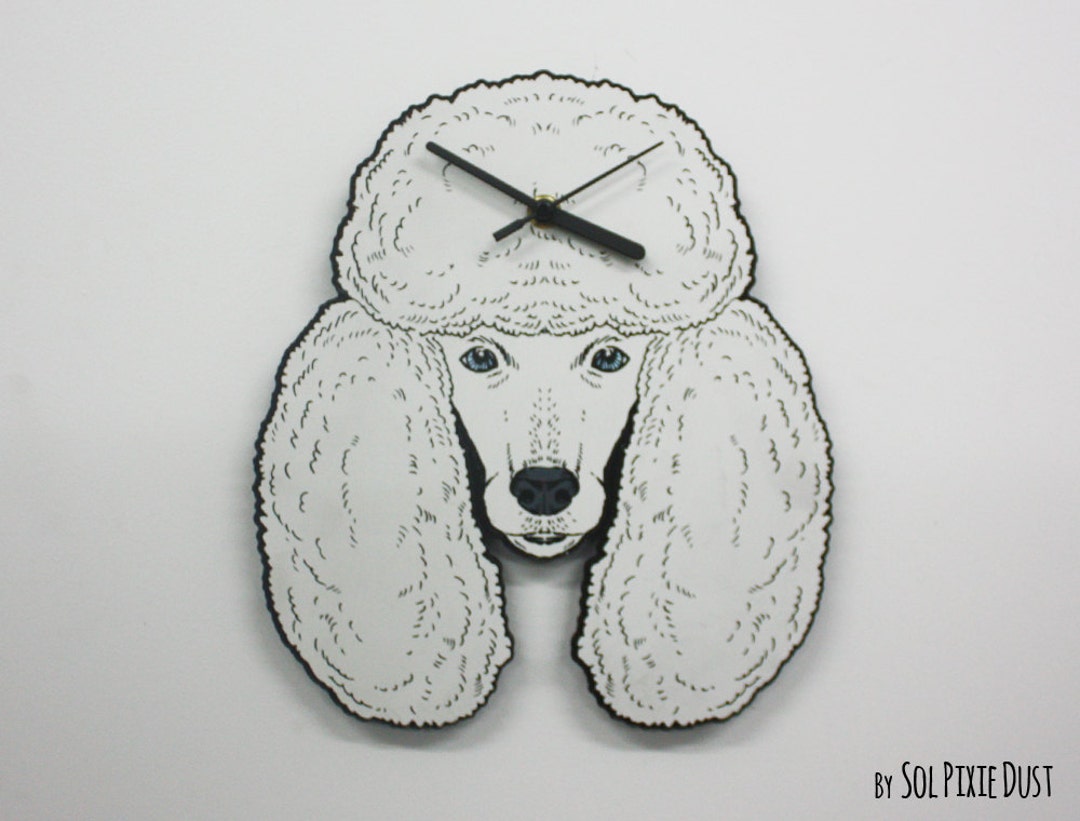 Poodle Dog Face Wall Clock - Etsy
