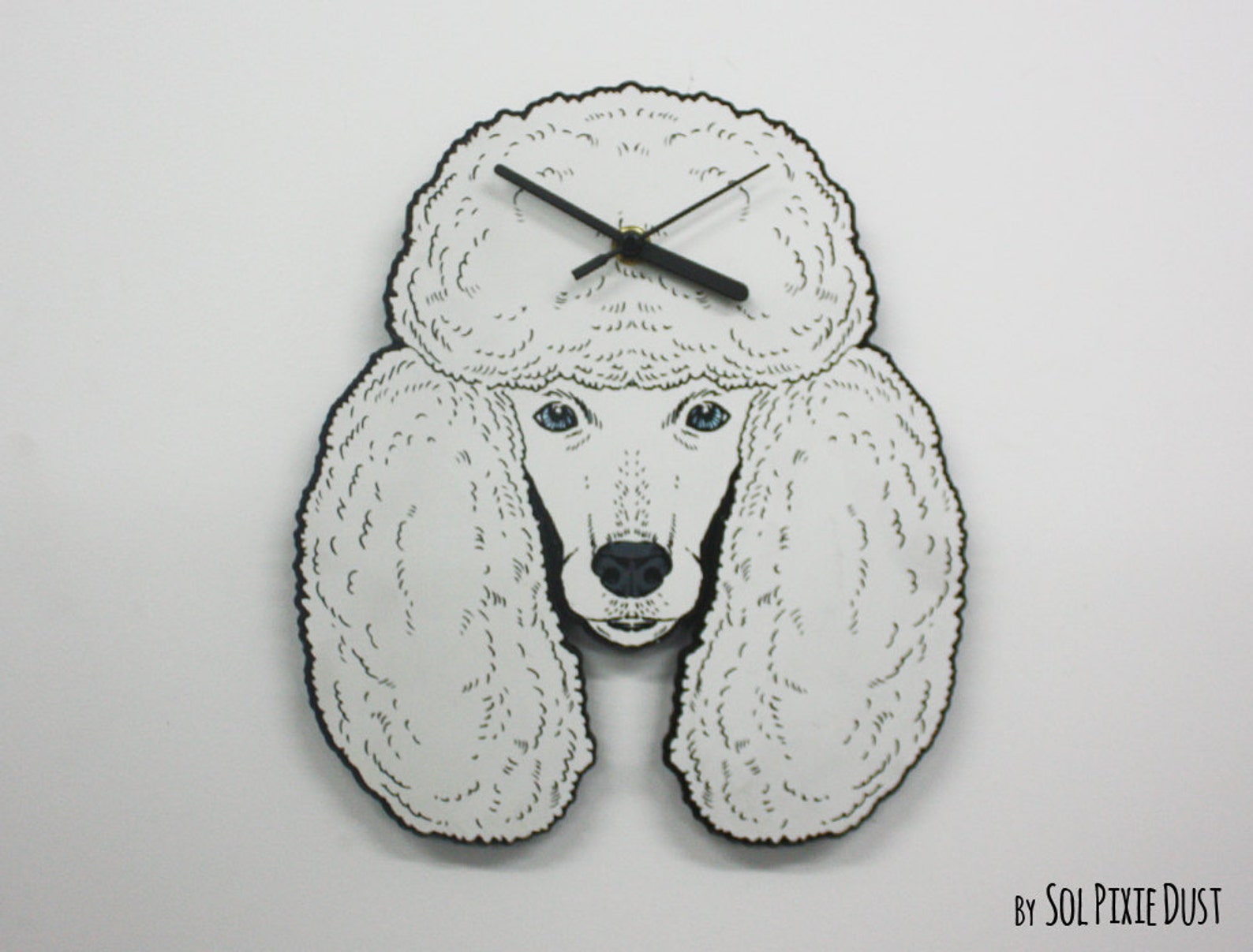 Poodle Dog Face Wall Clock | Etsy