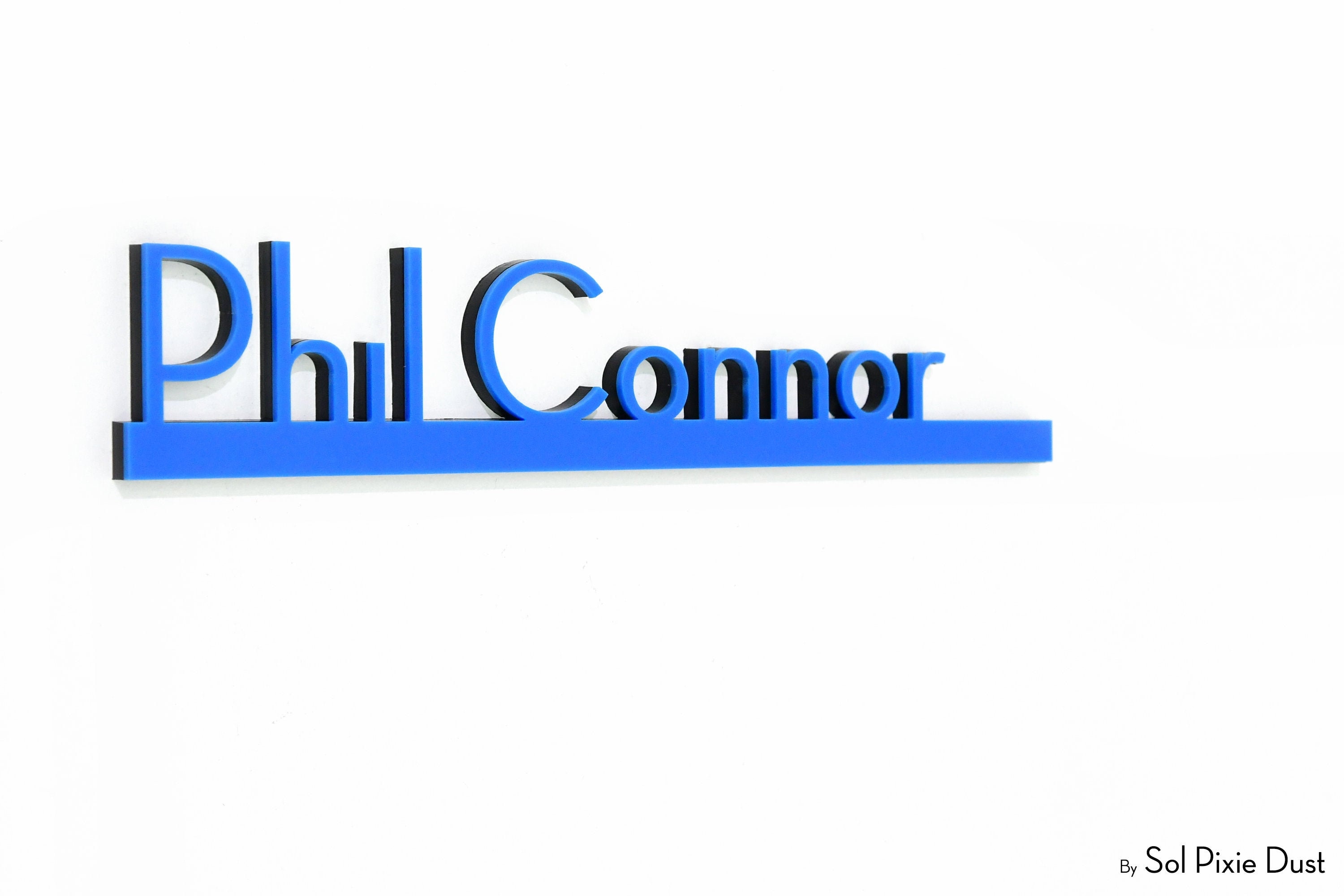 Office Door Name Plate Blue Acrylic Custom Wall mounted | Etsy