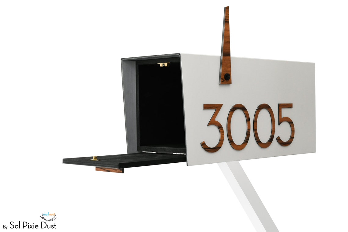 Contemporary Post Mounted Mailbox Aluminum Ivory White Body - Etsy