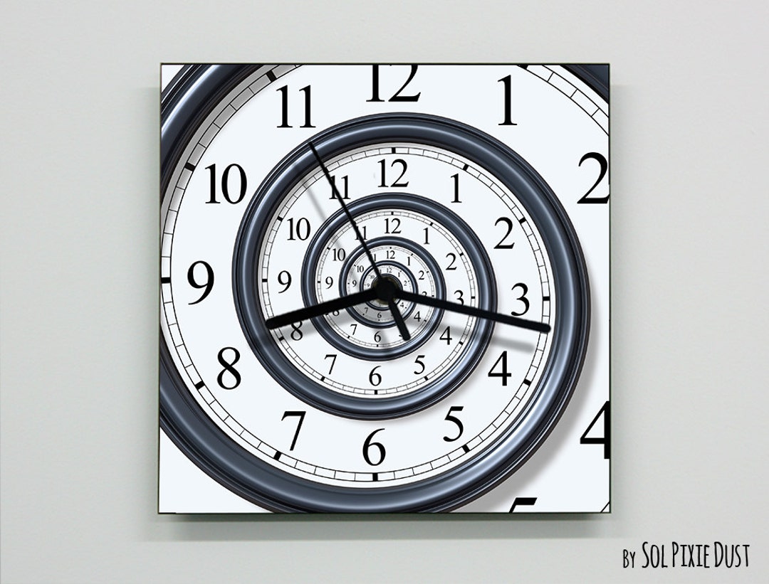 Square Time Travel Wall Clock - Etsy