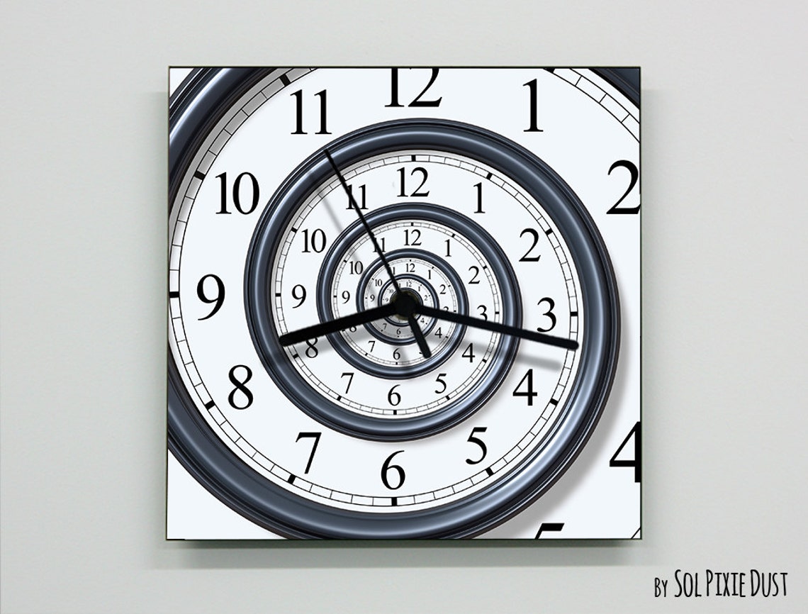 Square Time Travel Wall Clock - Etsy