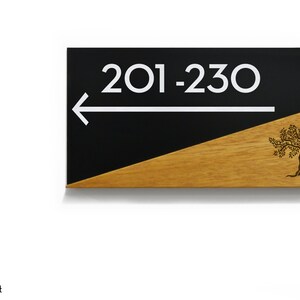 Directional Hotel Room Sign - Engraved Solid Iroko Wood With Fiber ...