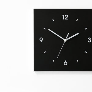 Modern Aluminum Wall Clock With Numbers - Hollow Bar Square - Black ...