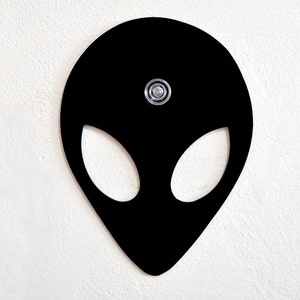 Extraterestrial Alien Silhouette - Wall Hook / Coat Hook / Key Hanger ...