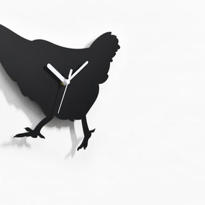 Chicken Silhouette Wall Clock - Hen Clock - Farmhouse Decor - Chicken ...