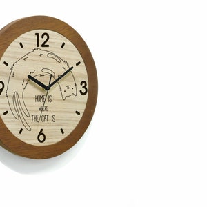 Wooden Round Clock Face - Laser Engraved - Simple Solid Wood Clock ...