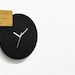 Simple Modern Black Aluminum (ACP) Circle Wall Clock With Solid Wooden ...
