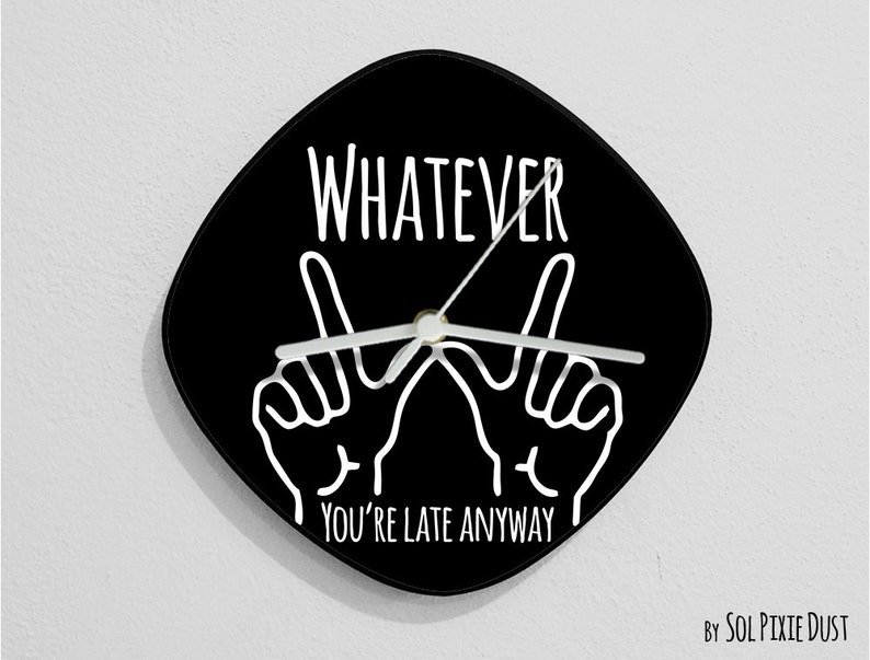 Whatever You're Late Anyway Hand Symbol / Oval Black - Etsy