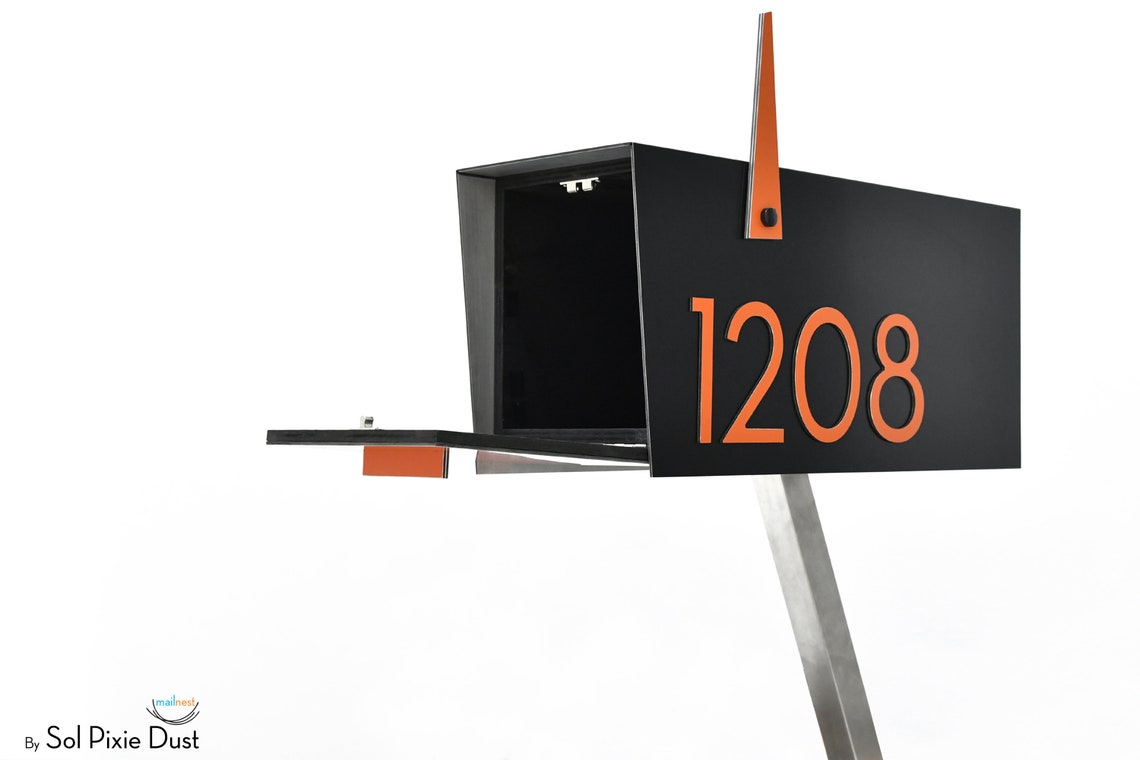 Contemporary Post Mount Mailbox / Aluminum Black Body and - Etsy