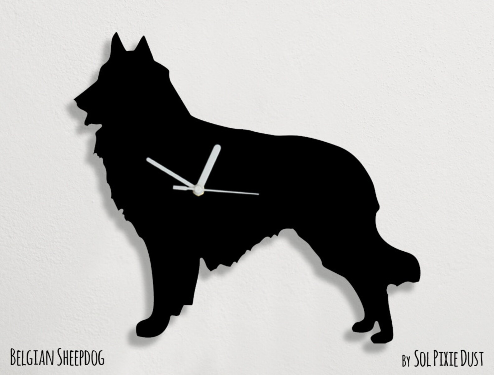 Belgian Sheepdog Dog - Wall Clock Silhouette - Etsy