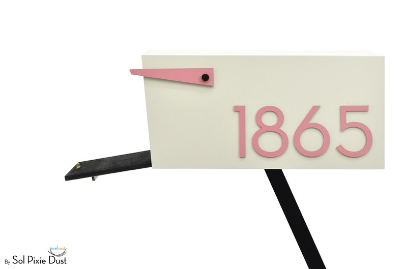 Contemporary Post Mounted Mailbox - Aluminum Ivory White Body and ...